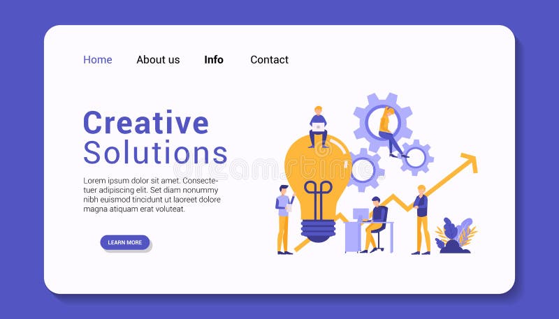 Creative Solution Landing Page Template Graphic Design Illustration ...