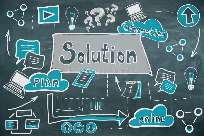 Creative Solution Sketch Chalkboard Stock Illustration - Illustration ...