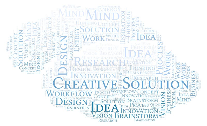 Creative Solution Word Cloud, Made with Text only. Stock Illustration ...