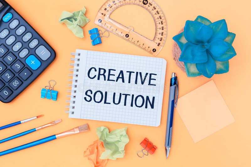 Creative Solution is Written on a Notepad on an Office Desk Stock Photo ...