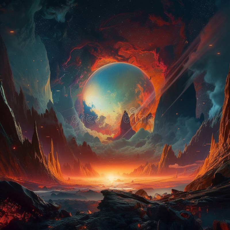 Creative Space Art in Different Colors Stock Illustration ...