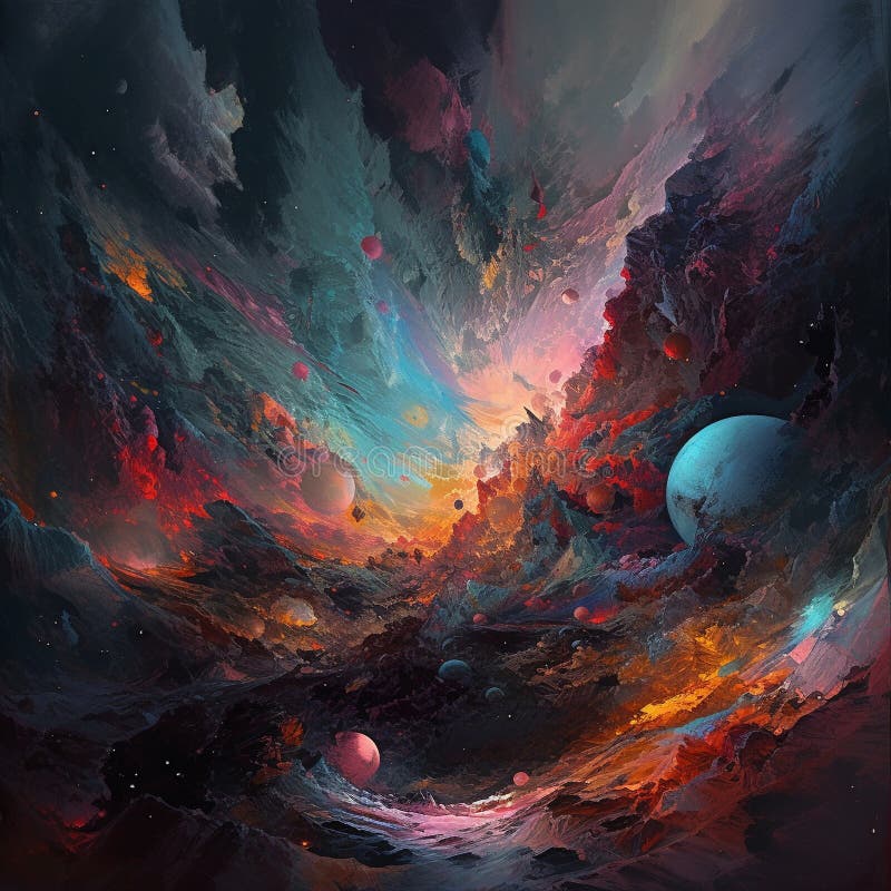 Creative Space Art in Different Colors Stock Illustration ...