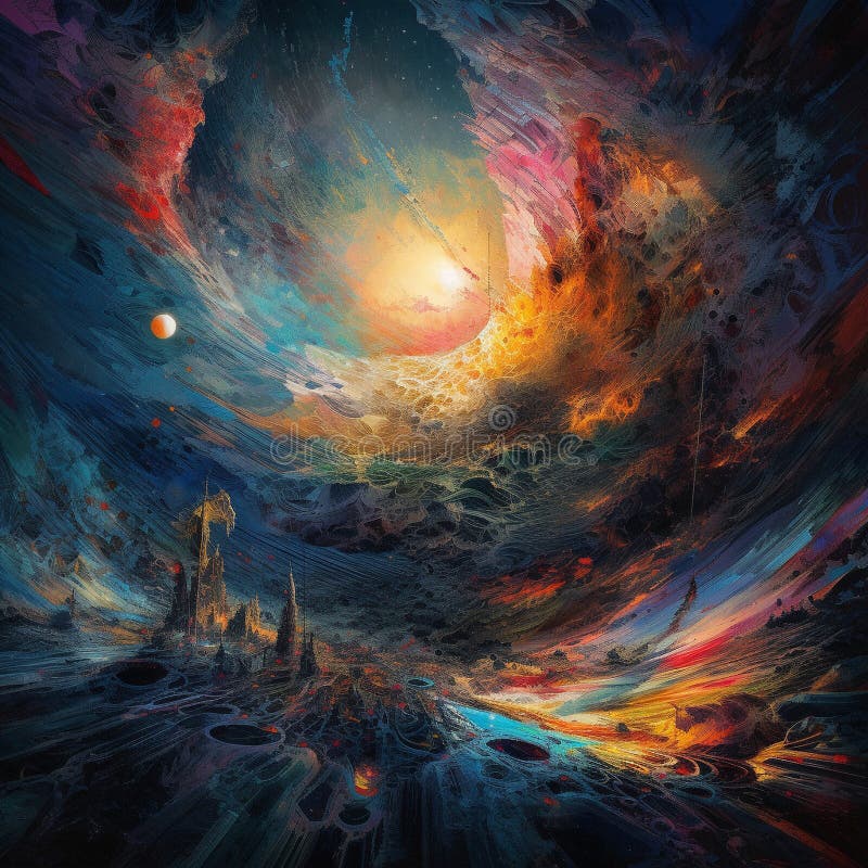 Creative Space Art in Different Colors Stock Illustration ...