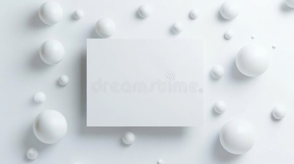 Creative Space for Design with White Spheres and Blank Canvas for ...