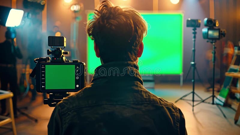 Creative Setup in a Studio with a Professional Filming Equipment and a ...