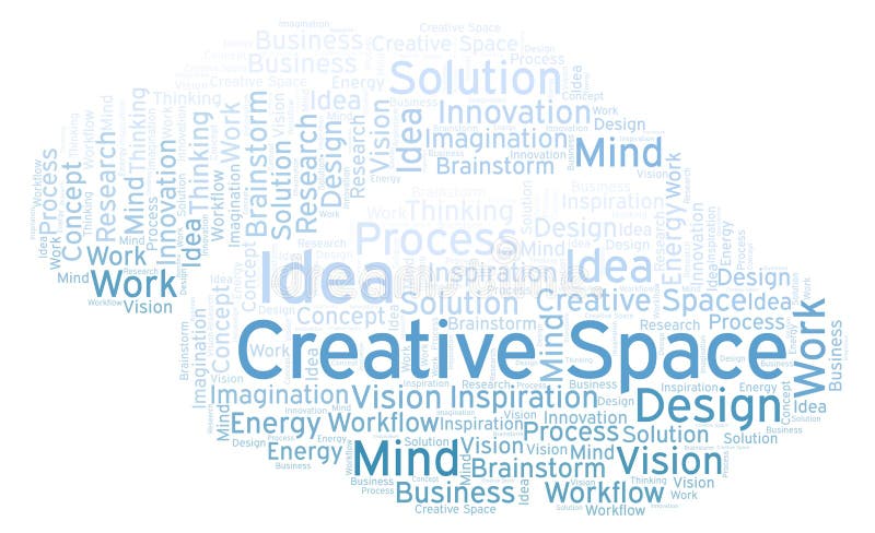 Creative Space Word Cloud, Made with Text only. Stock Illustration ...