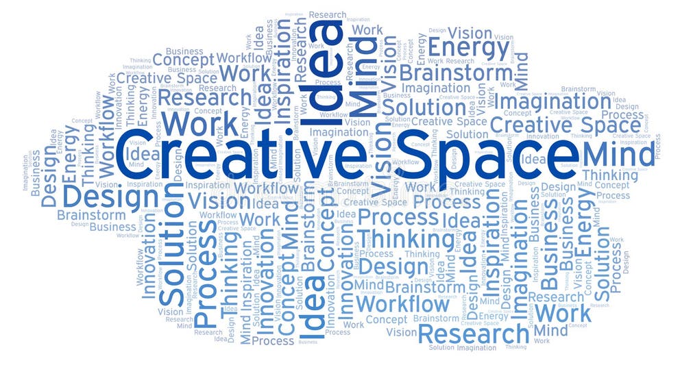 Creative Space Word Cloud, Made with Text only. Stock Illustration ...
