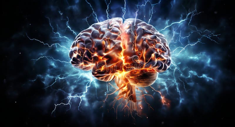 Creative Spark: Lightning from the Mind Stock Illustration ...