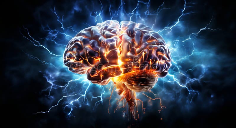 Creative Spark: Lightning from the Mind Stock Illustration ...