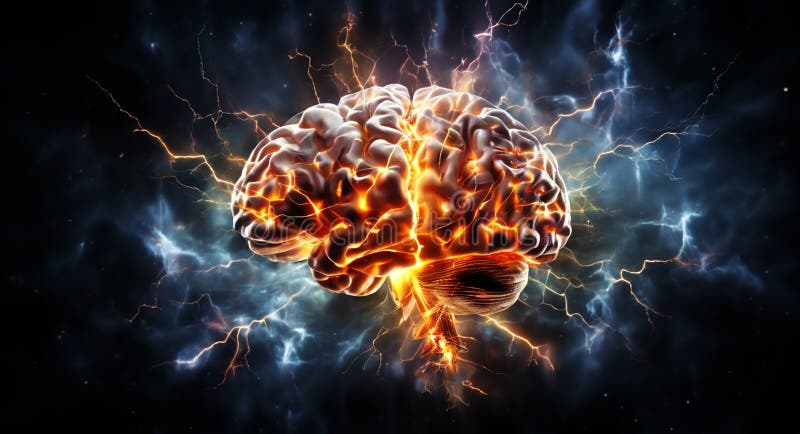 Creative Spark: Lightning from the Mind Stock Illustration ...