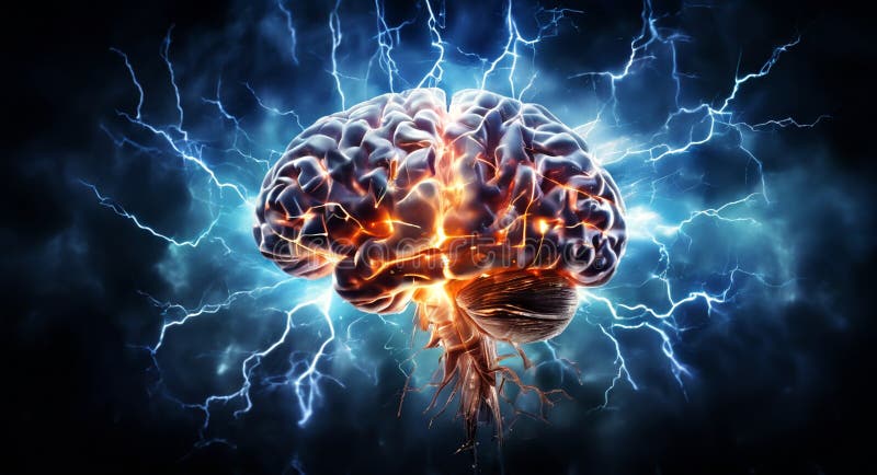 Creative Spark: Lightning from the Mind Stock Illustration ...