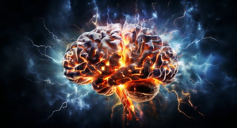 Creative Spark: Lightning from the Mind Stock Illustration ... Creative Spark: Lightning from the Mind Stock Illustration ...