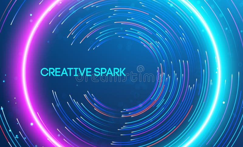 Creative Spark Symbolized by Dynamic Light Trails Forming a Radiant ...