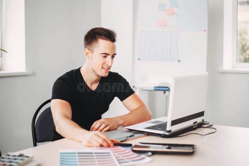Creative Specialist Working with Color Palettes Stock Image - Image of ...