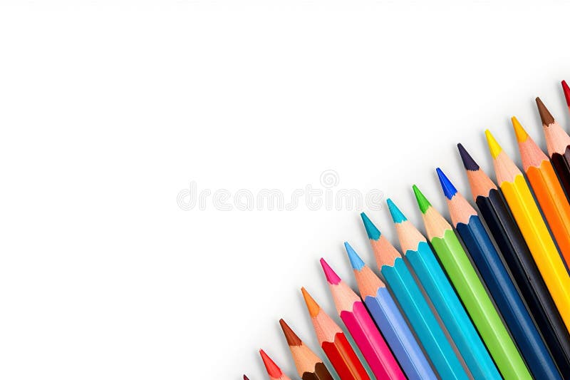 Creative Spectrum Color Pencils Zigzag Isolated on Background. Created ...