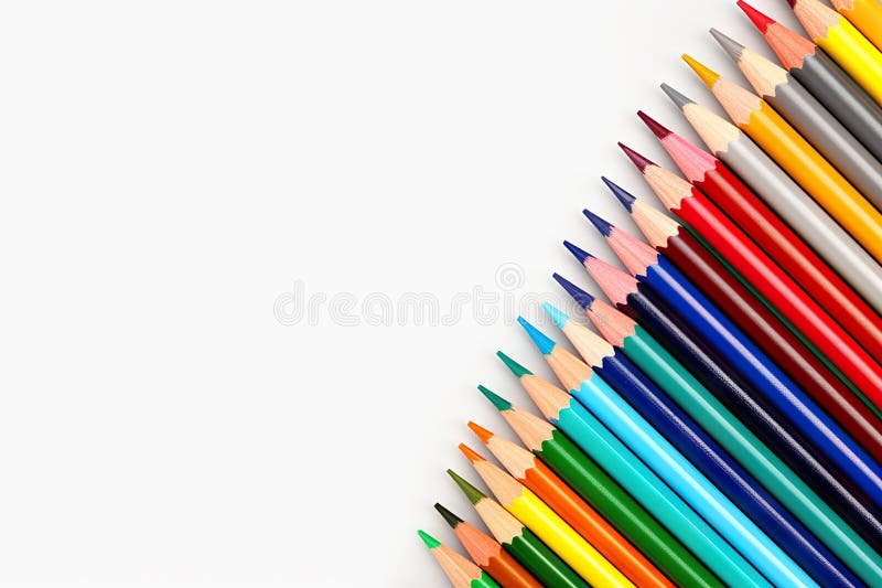 Creative Spectrum Color Pencils Zigzag Isolated on Background. Created ...