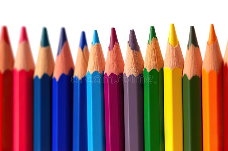 Creative Spectrum Color Pencils Zigzag Isolated on Background. Created ...