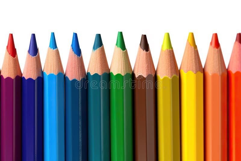 Creative Spectrum Color Pencils Zigzag Isolated on Background. Created ...