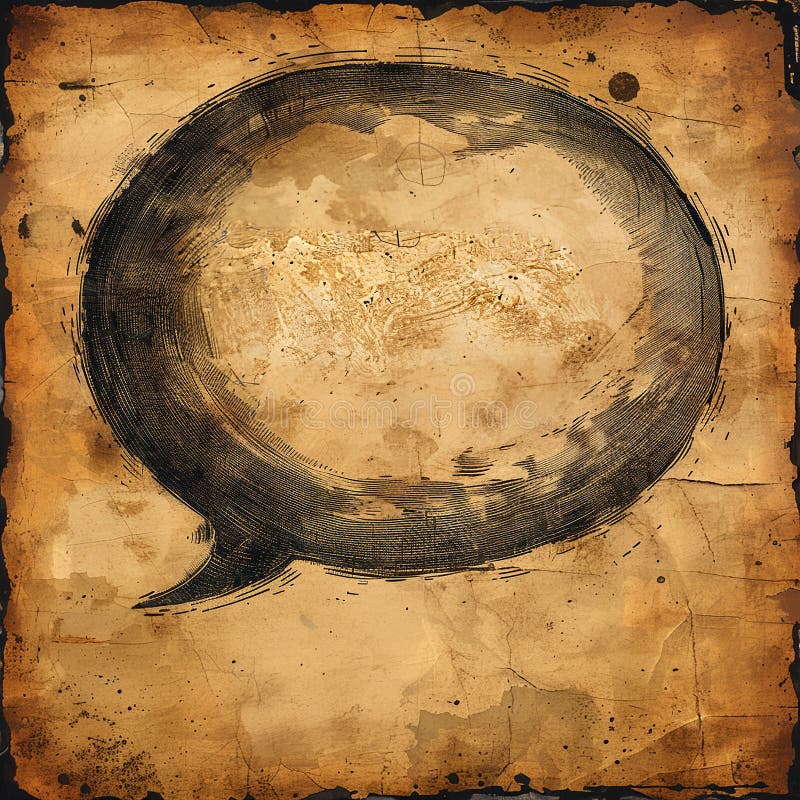 Creative Speech Bubble Design on Textured Vintage Background Stock ...