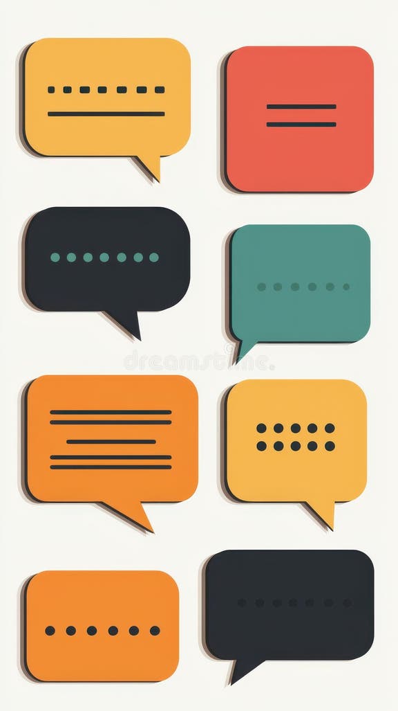 Creative Speech Bubbles in Various Colors and Shapes for Modern Design ...