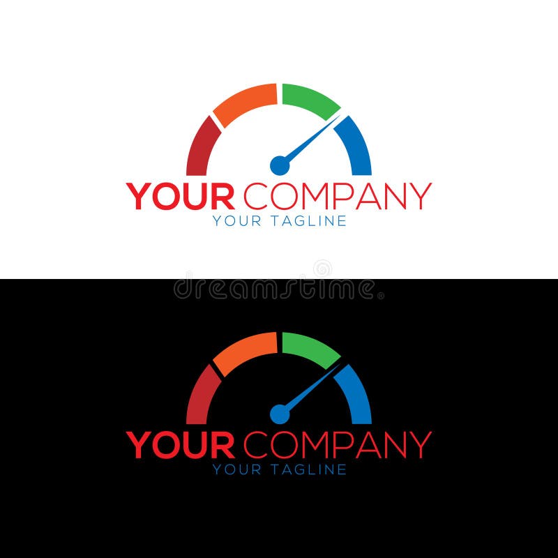 Creative Speedometer Logo Flat Design Stock Vector - Illustration of ...