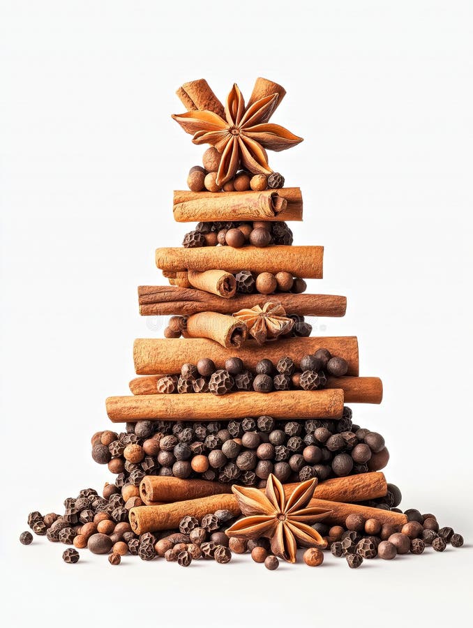 Creative Spice Arrangement: Cinnamon Sticks and Star Anise in Festive ...