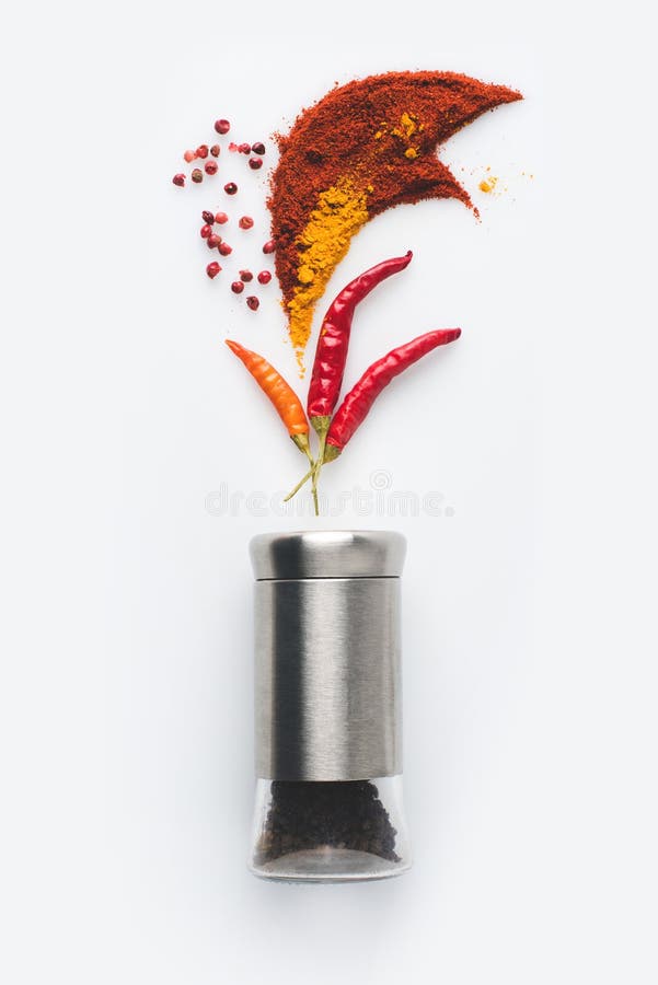 Creative Spices Composition Stock Photo - Image of fire, gastronomy ...