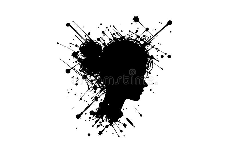 Creative Splash Art Featuring Woman S Side Profile Stock Vector ...