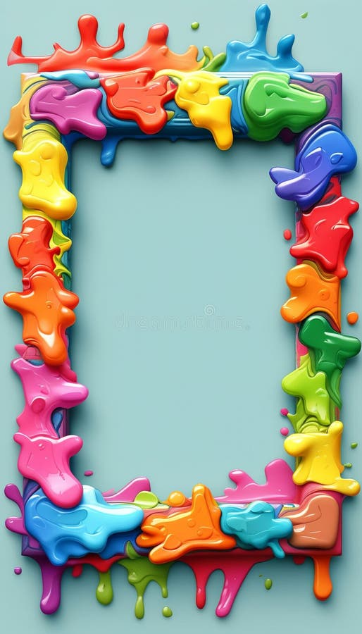 Creative Splash Frame with Vibrant Colors and Playful Shapes Stock ...