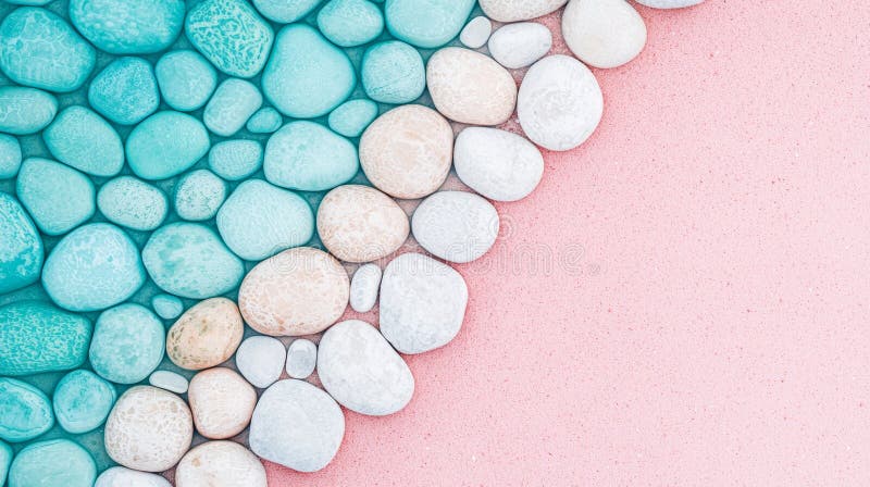 Creative Split Screen Design Showcasing Clean Natural Stones on Pastel ...