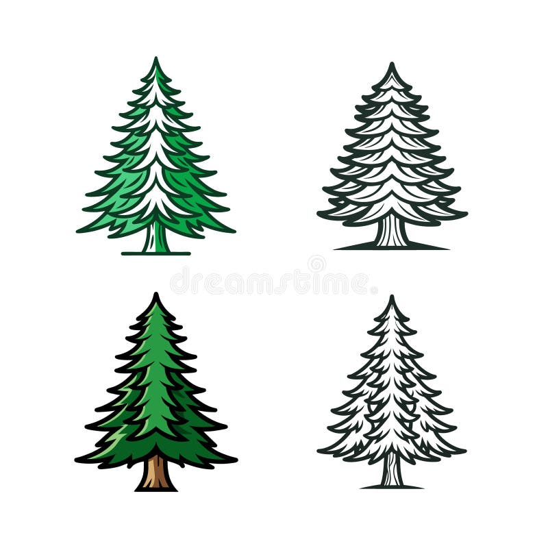 Creative Spruce Tree Bold Artwork Stock Illustrations – 11 Creative ...