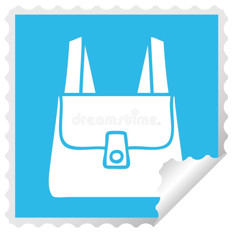 A Creative Square Peeling Sticker Cartoon Green Bag Stock Vector ...