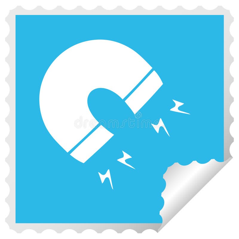 A Creative Square Peeling Sticker Cartoon Magnet Stock Vector ...
