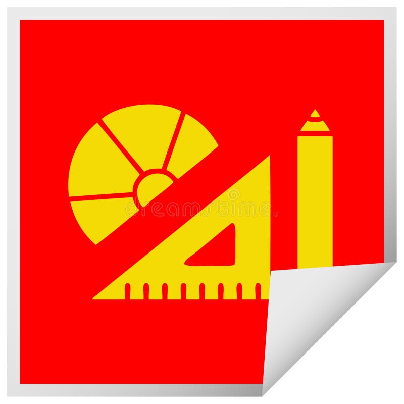 A Creative Square Peeling Sticker Cartoon Maths Kit Stock Vector ...