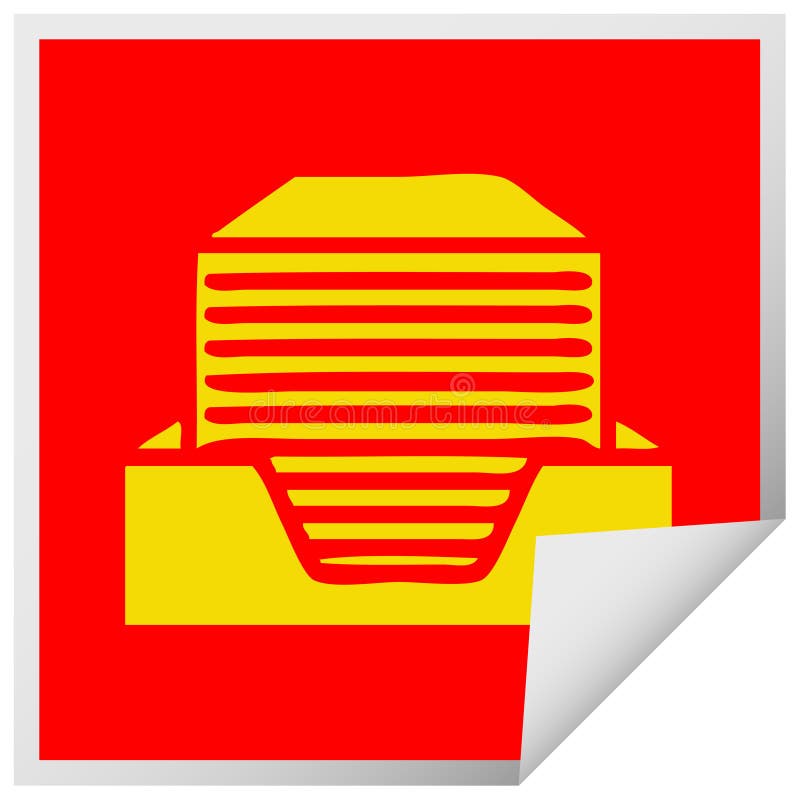 A Creative Square Peeling Sticker Cartoon Stack of Office Papers Stock ...