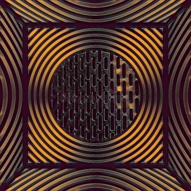 Creative Squaring the Circle Pattern and Design in Orange Gold Stock ...