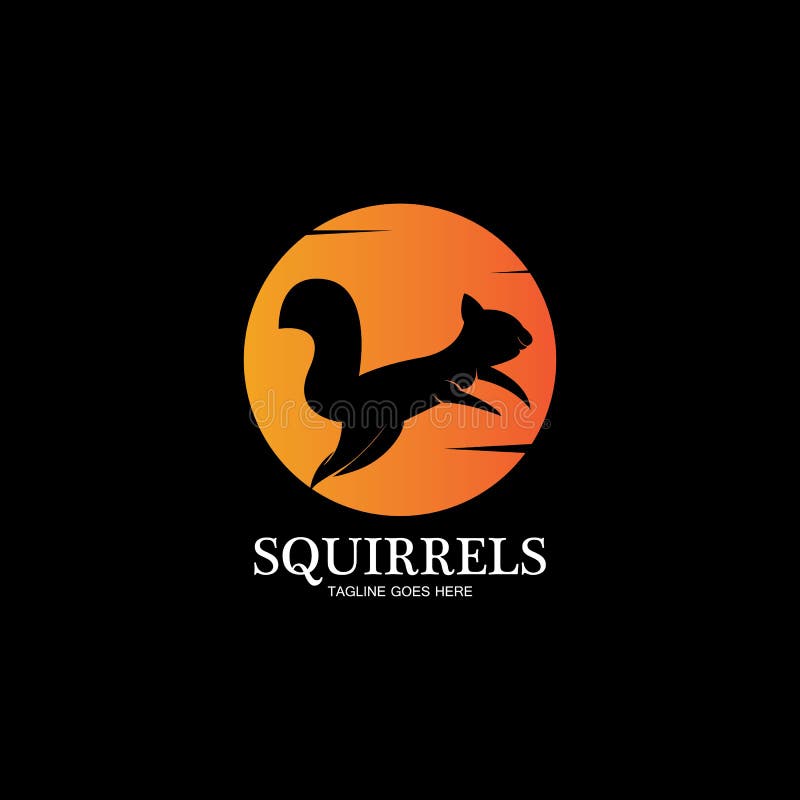 Creative Squirrel Animal Logo Design Icon Symbol Illustration-vector ...