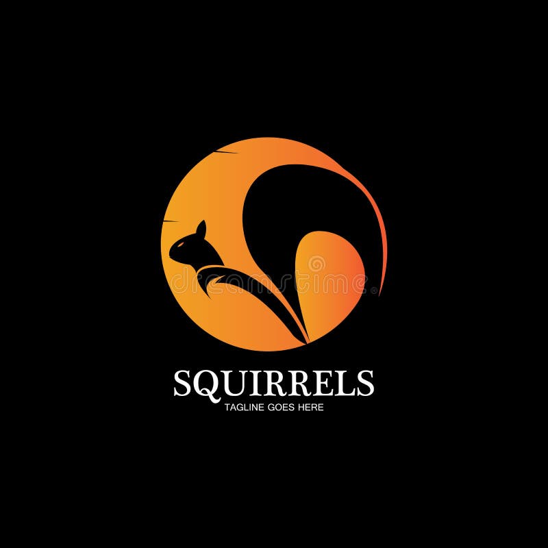 Creative Squirrel Animal Logo Design Icon Symbol Illustration-vector ...