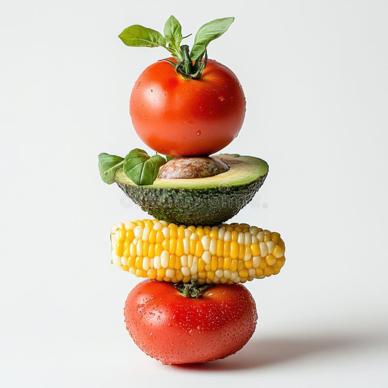 A Creative Stack of Fresh Vegetables Showcasing Healthy Eating Stock ...