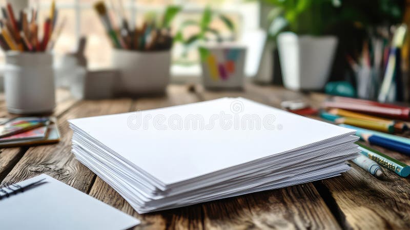 Creative Stack of White Paper Stock Illustration - Illustration of ...