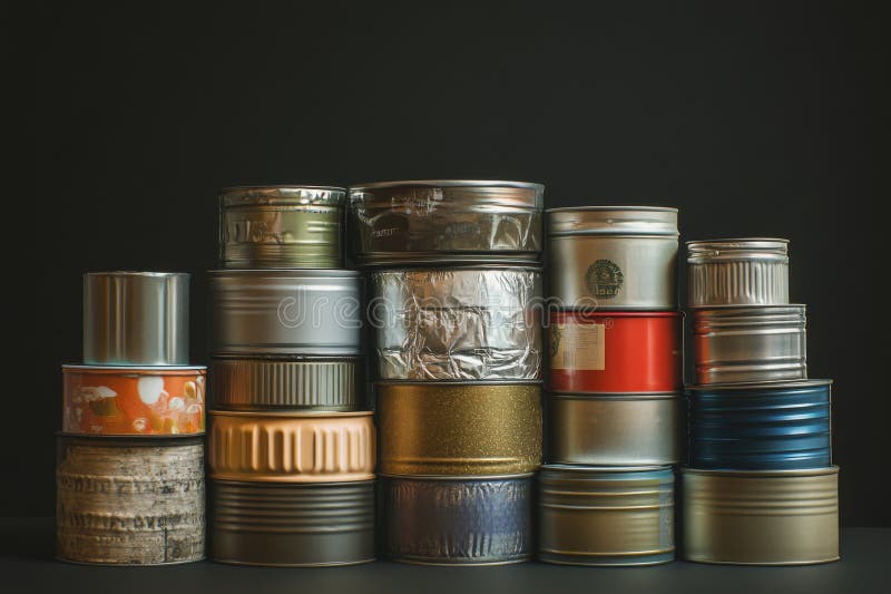 Creative Stacking of Canned Containers Stock Illustration ...