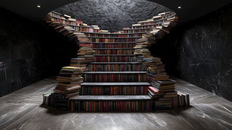 Creative Staircase Design Featuring Books Modern Library Installation ...