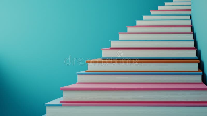 Bookshelf Staircase Symbolizing Knowledge and Education Stock ...