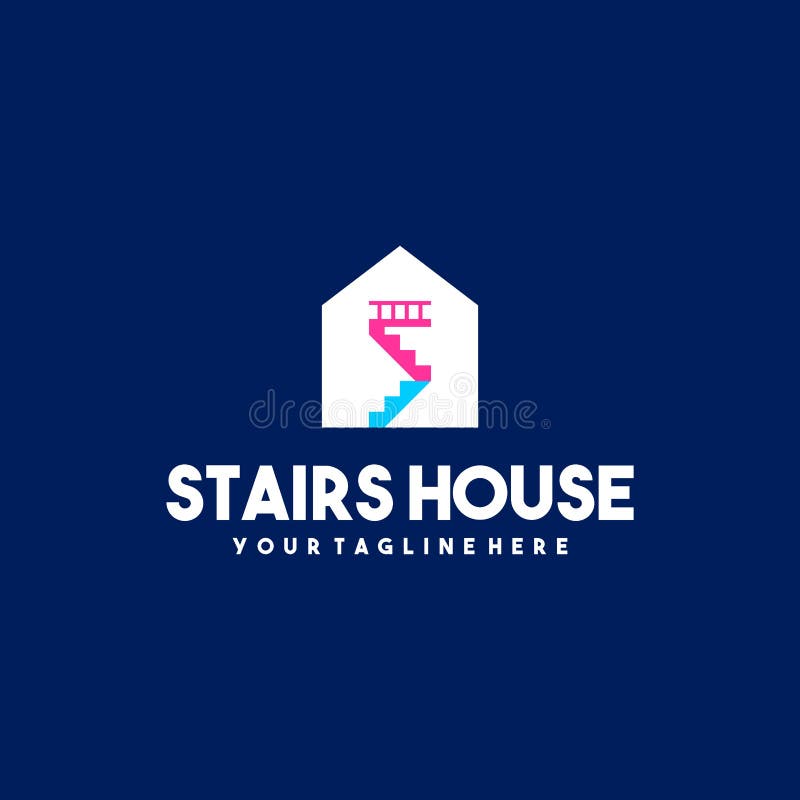 Creative Stairs House Logo Design Stock Illustration - Illustration of ...