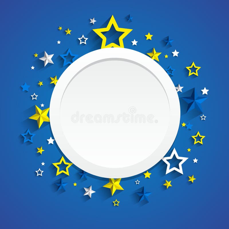 Creative Stars Frame on Blue Background Stock Vector - Illustration of ...
