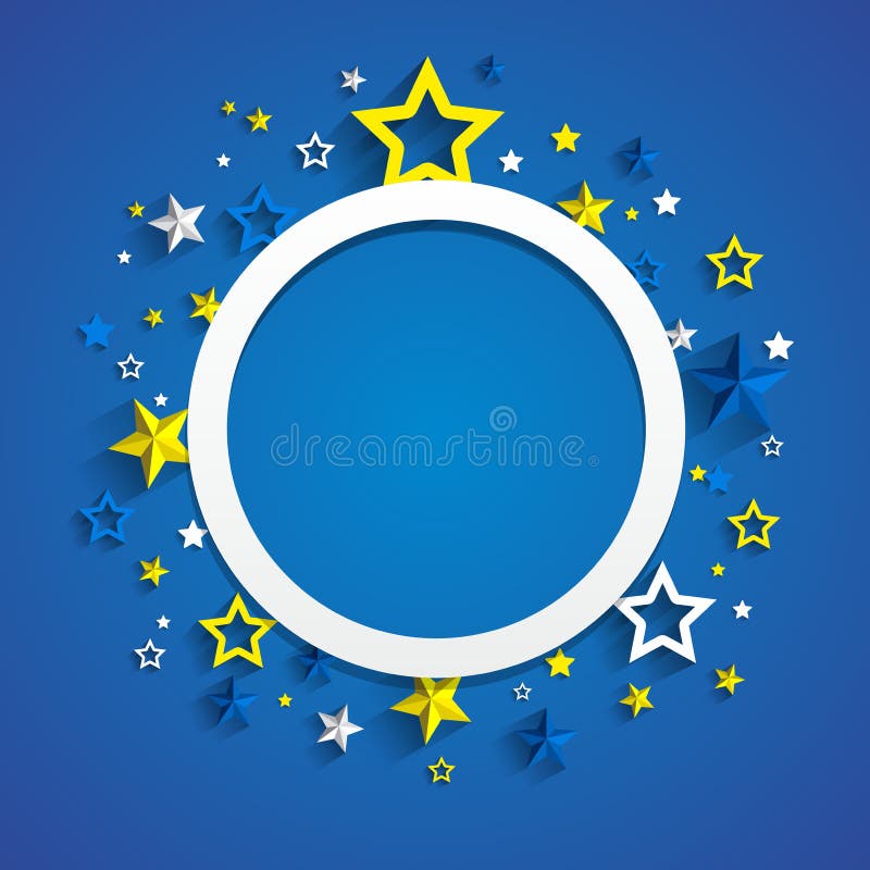 Creative Stars Frame on Blue Background Stock Vector - Illustration of ...