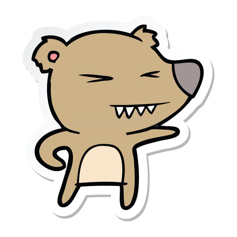 A Creative Sticker of a Angry Bear Cartoon Stock Vector - Illustration ...
