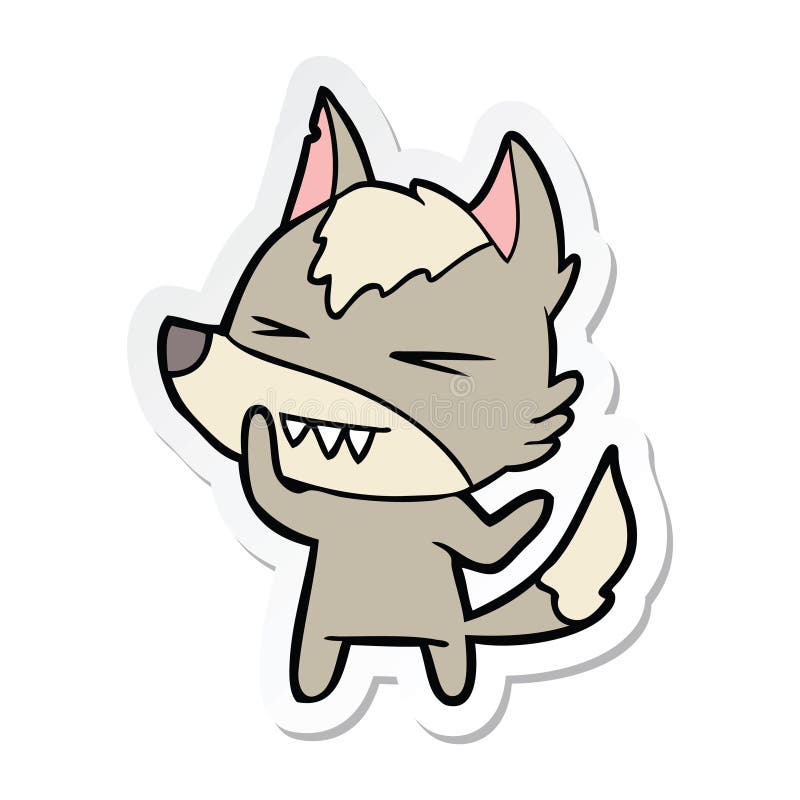 A Creative Sticker of a Angry Wolf Cartoon Stock Vector - Illustration ...