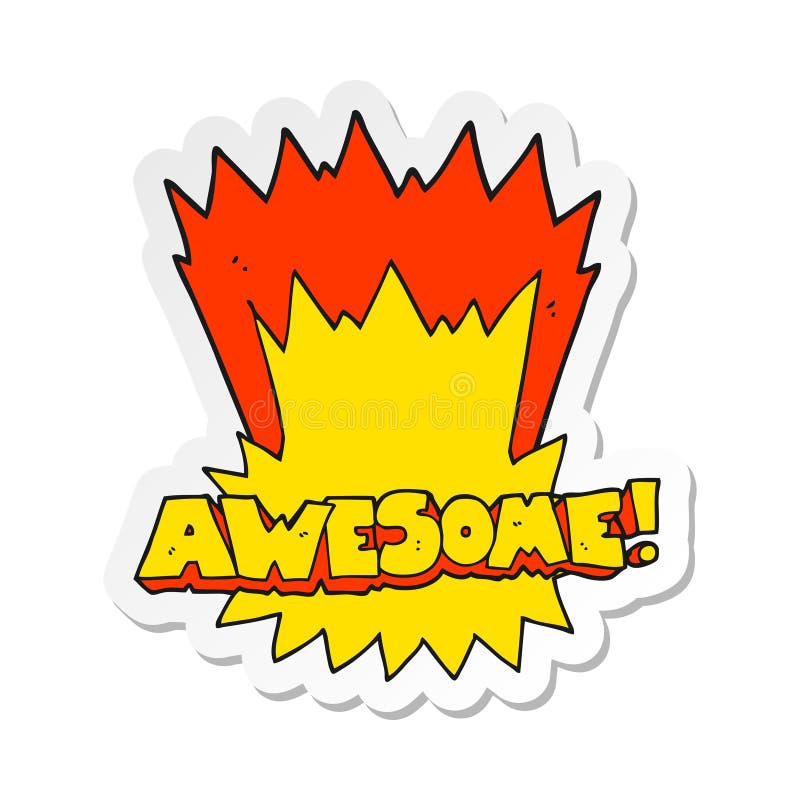 Sticker of a You are Awesome Cartoon Sign Stock Vector - Illustration ...
