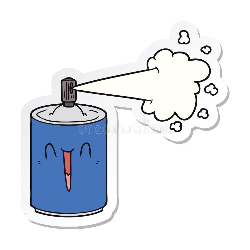 A Creative Sticker of a Cartoon Aerosol Spray Can Stock Vector ...